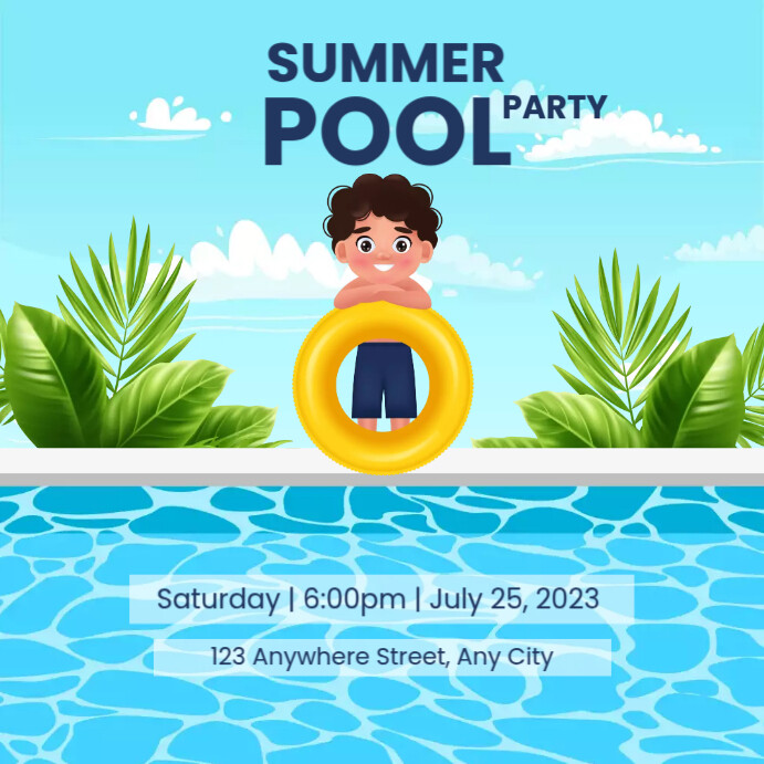 Copy of pool party template | PosterMyWall