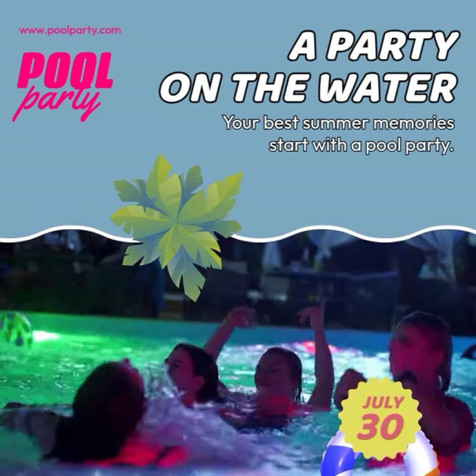 Pool Party Video Ads Template | PosterMyWall