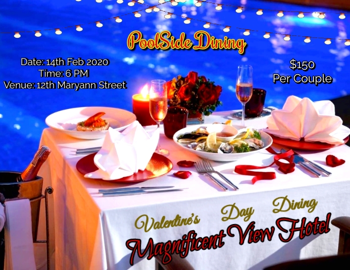 Pool Side Dining Design Template | PosterMyWall