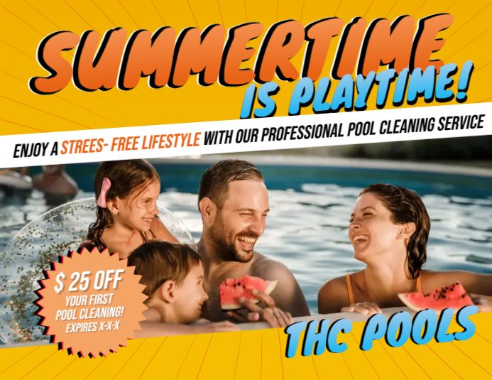 Pool Summer Cleaning Ads Template | PosterMyWall