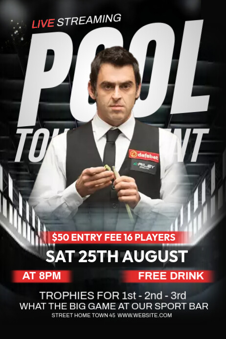 Pool tournament poster Template | PosterMyWall