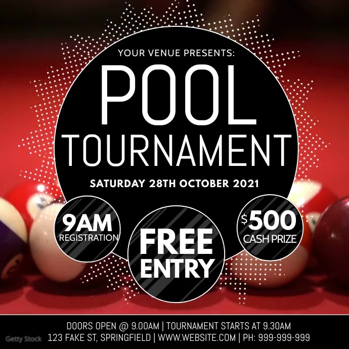 Copy of Pool Tournament Video Poster | PosterMyWall