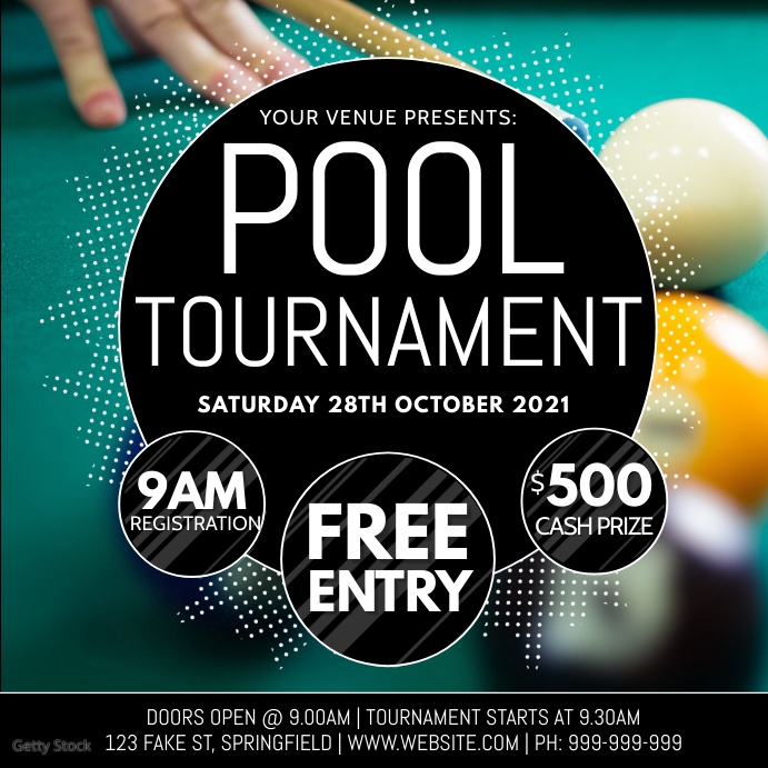 Copy of Pool Tournament Video Poster | PosterMyWall
