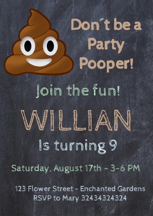 pooper invitation Template | PosterMyWall