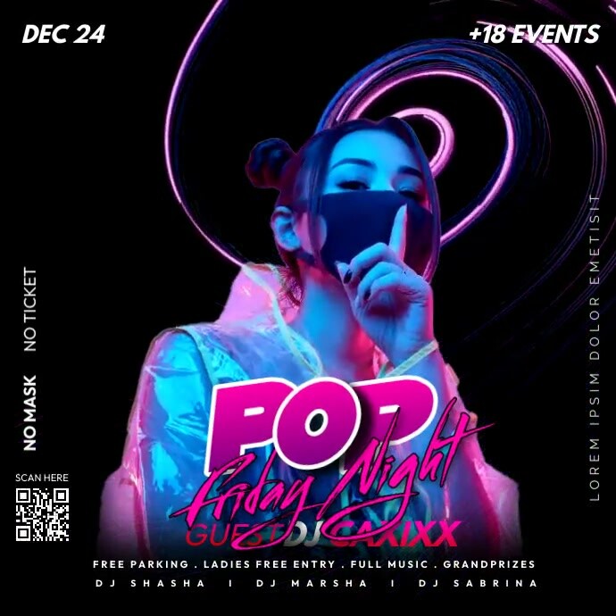 Pop Friday Night Template | PosterMyWall