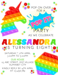 Pop It Birthday Invitation Template | PosterMyWall
