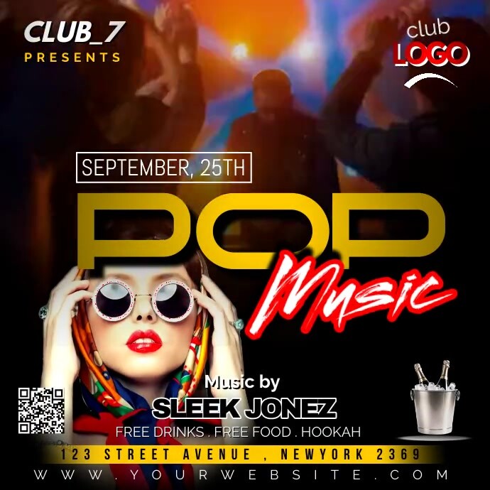 Copy of POP MUSIC NIGHT PARTY FLYER TEMPLATE POSTER | PosterMyWall