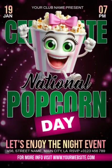 Plantilla de Popcorn Day Celebration Ads | PosterMyWall
