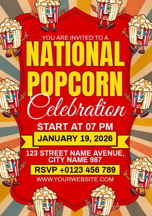 Popcorn Day Celebration Template | PosterMyWall