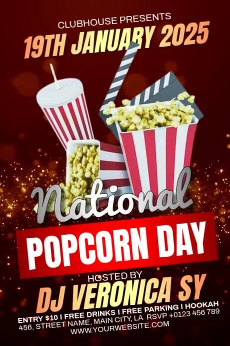 Popcorn Day Celebration Template | PosterMyWall