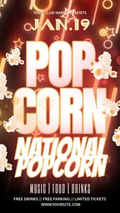 Popcorn Event Day Video Template | PosterMyWall