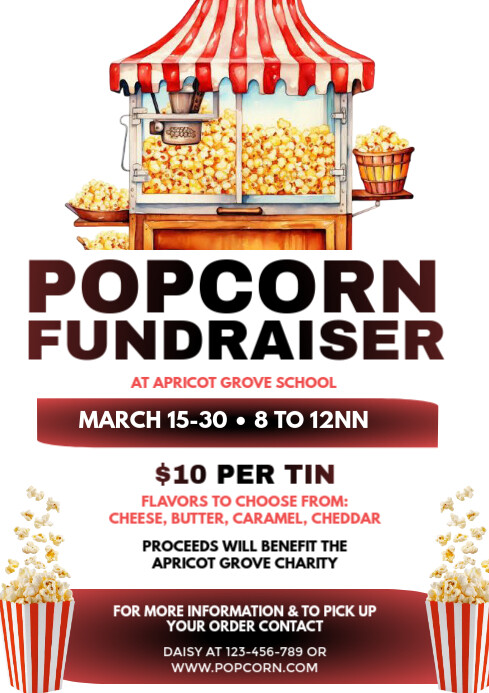 Popcorn fundraiser Template | PosterMyWall