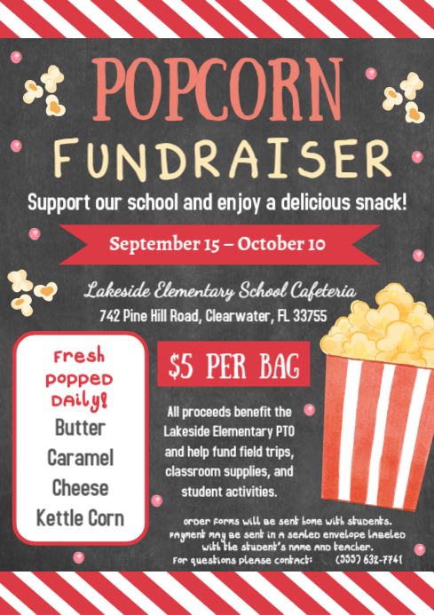 Plantilla de popcorn fundraiser | PosterMyWall