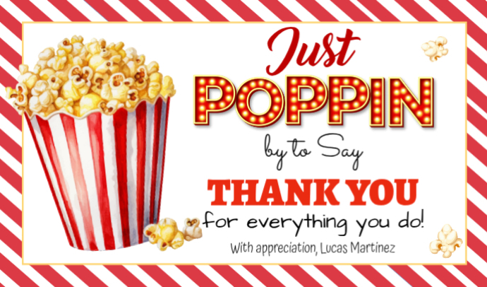 Popcorn gift tag Template | PosterMyWall
