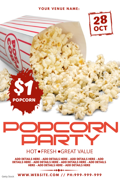 Copy of Popcorn Party Poster | PosterMyWall