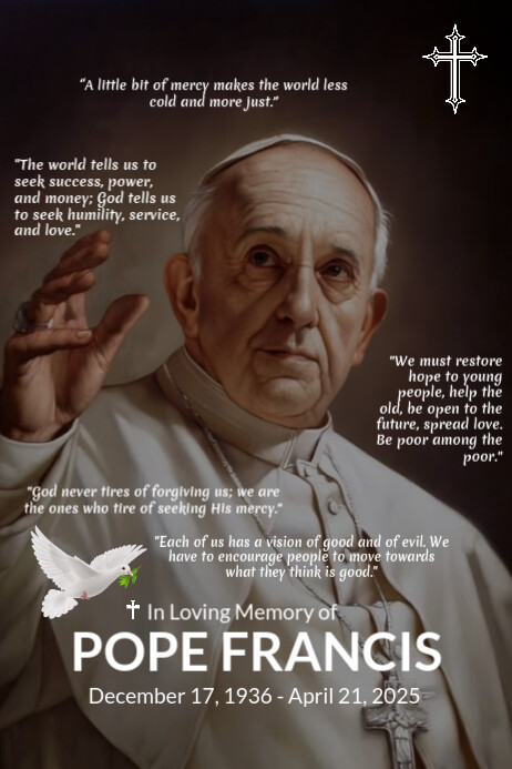 Plantilla de Pope Francis Quote Collection Poster | PosterMyWall