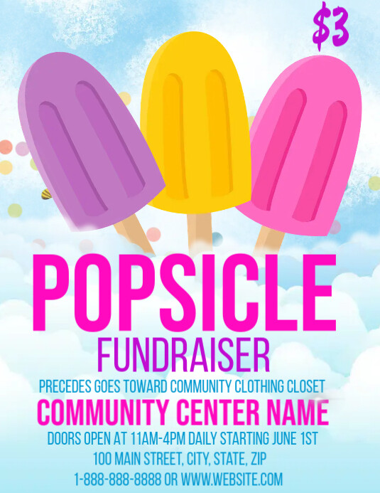 Popsicle Fundraiser Template | PosterMyWall