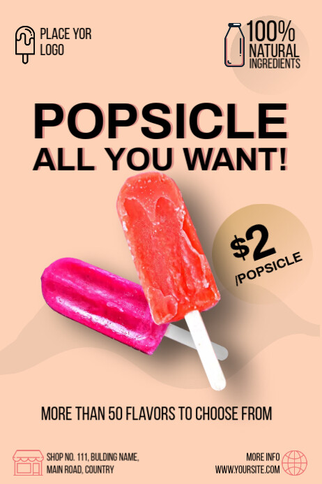 Popsicle Ice Cream Template | PosterMyWall