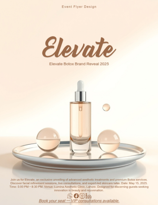 Plantilla de Porcelain Aesthetics Botox Launch Flyer Template – Luxury ...