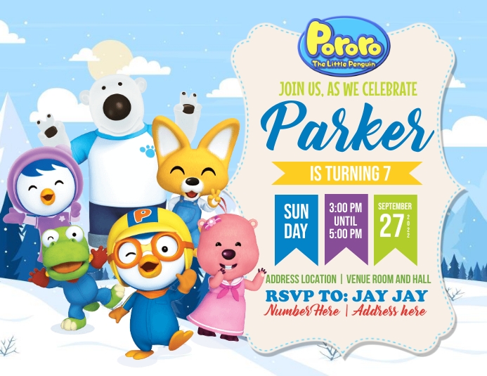 Pororo Template | PosterMyWall