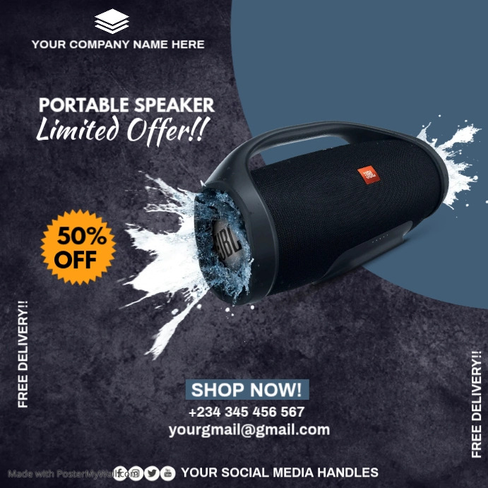 Copy of portable speaker sale | PosterMyWall