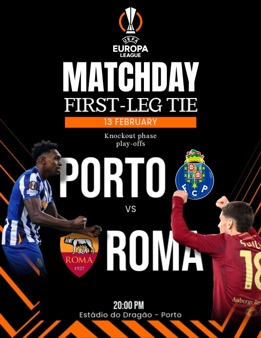 Porto VS Roma Europa League Template | PosterMyWall