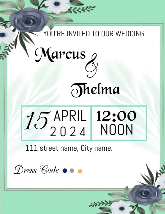 Portrait wedding invite Template | PosterMyWall