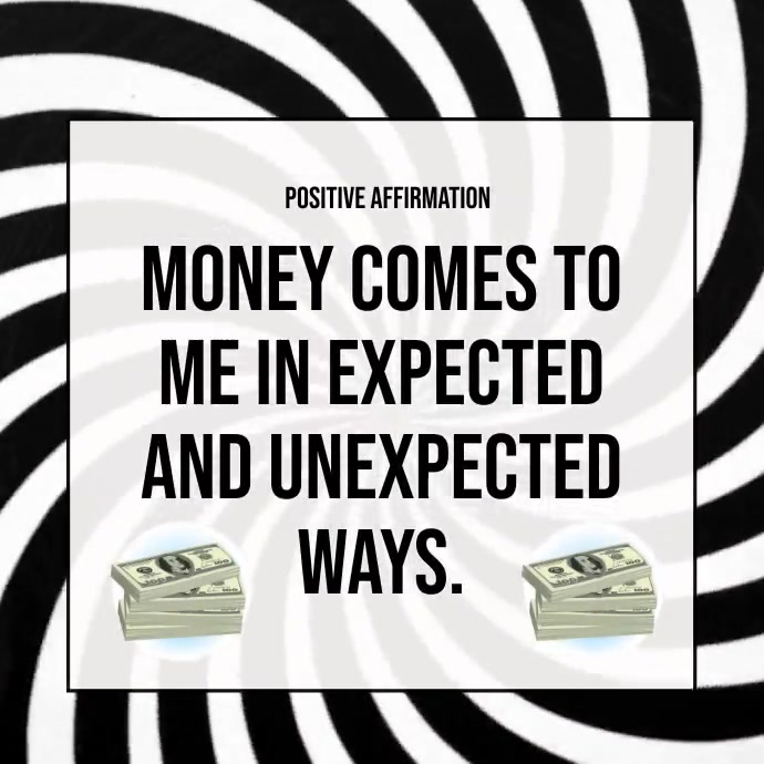 Positive Money Affirmations Editable Template | PosterMyWall