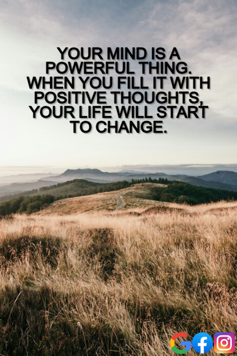 POSITIVE THOUGHTS QUOTE TEMPLATE | PosterMyWall