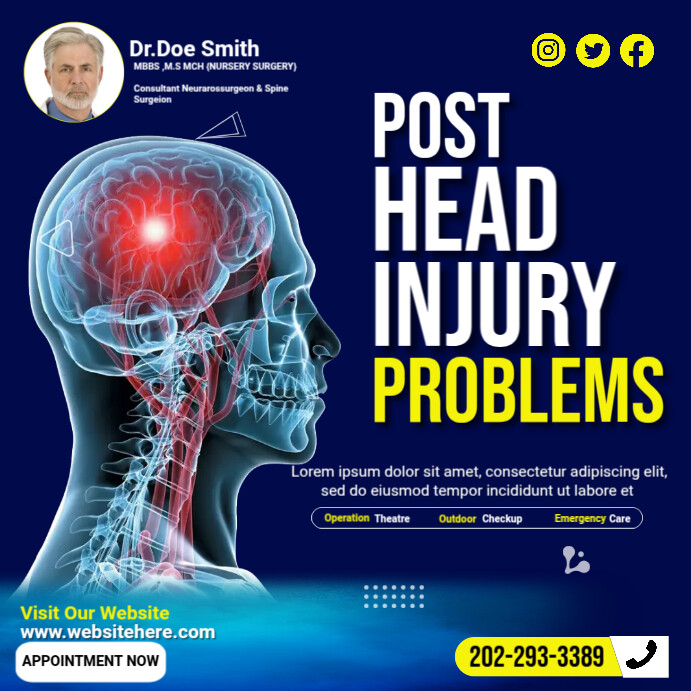 Post Head Injury Template | PosterMyWall