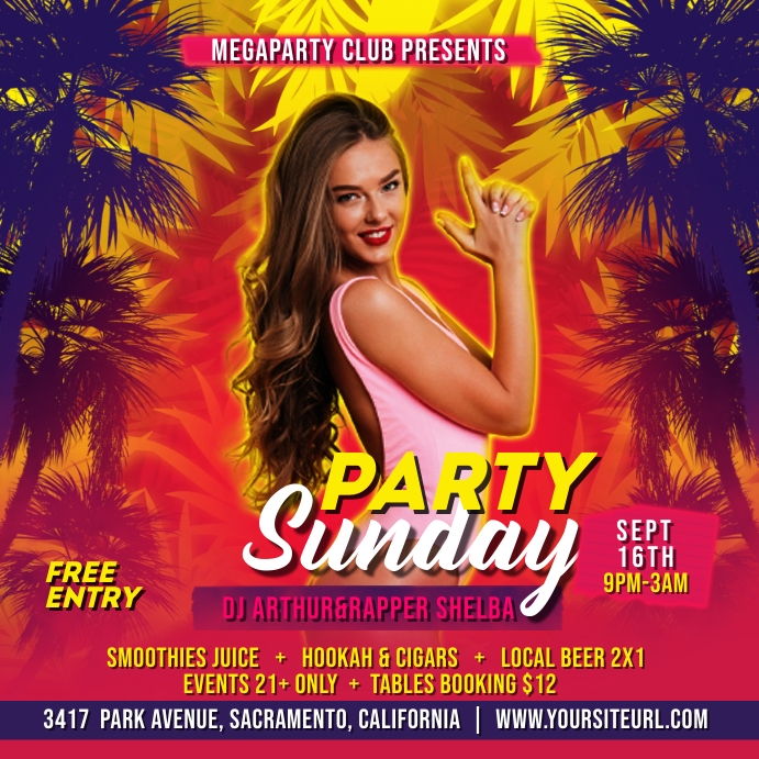 POST PARTY SUNDAY Template | PosterMyWall