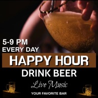 Brown Happy Hour Friday Bar Video Template | PosterMyWall