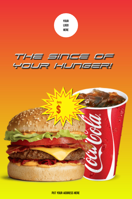 Poster Hamburger with coke Template | PosterMyWall