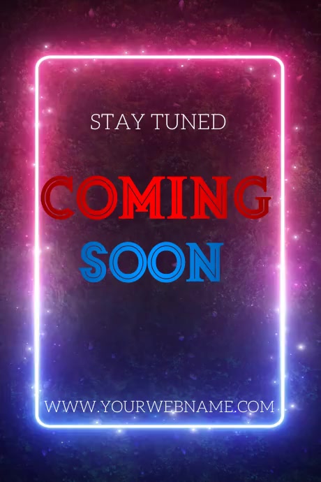 poster neon coming soon flyer Template | PosterMyWall
