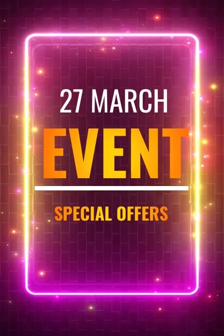 Poster neon events flyer 2024 Template | PosterMyWall