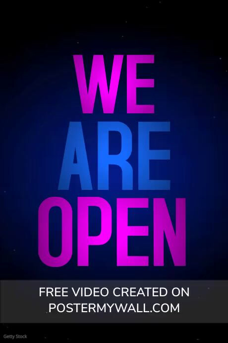 Poster neon we are open flyer Template | PosterMyWall