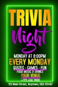 poster trivia night party 2024 flyer Template | PosterMyWall