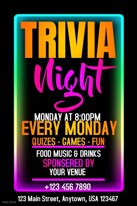 Copy of poster trivia night party 2024 flyer | PosterMyWall