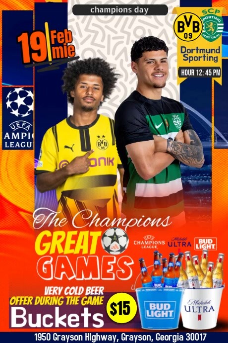 poster uefa champions league 2025 Template | PosterMyWall