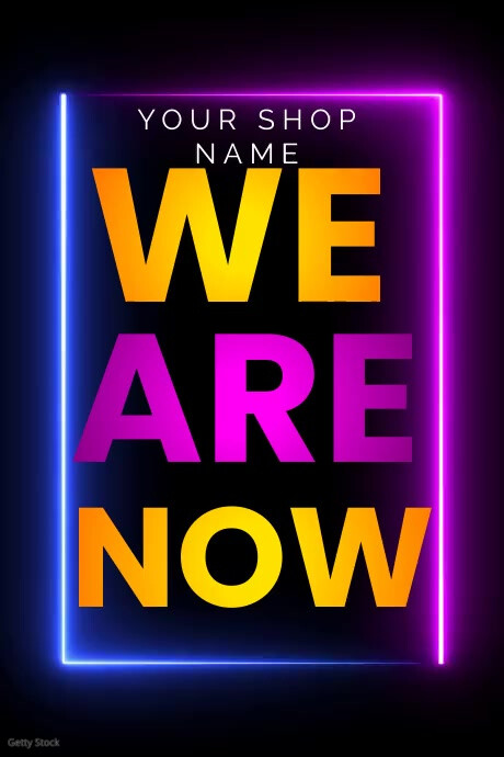 Poster we are now neon video flyer Template | PosterMyWall