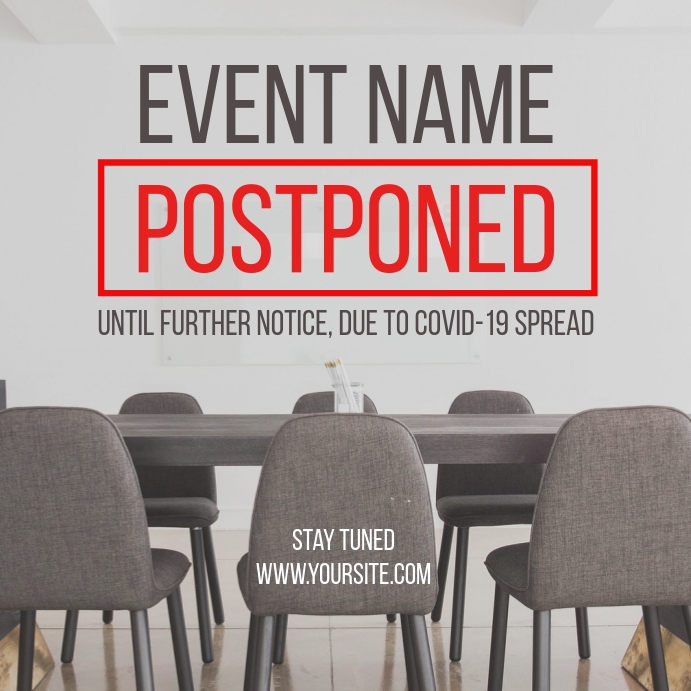 Postponed Event Coronavirus Social Post Template | PosterMyWall