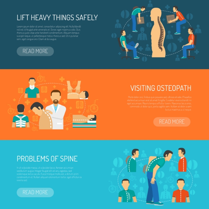 Posture flat horizontal banner set Template | PosterMyWall