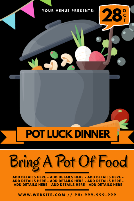 Pot Luck Dinner Poster Template | PosterMyWall