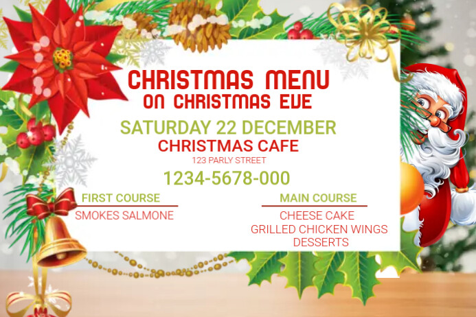 Potluck Christmas Party Menu Template | PosterMyWall