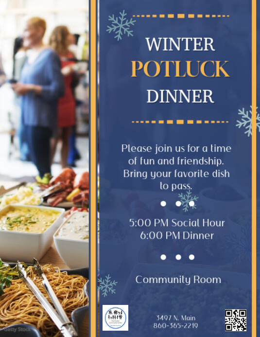 Potluck Dinner Invitation (US Letter) Template | PosterMyWall