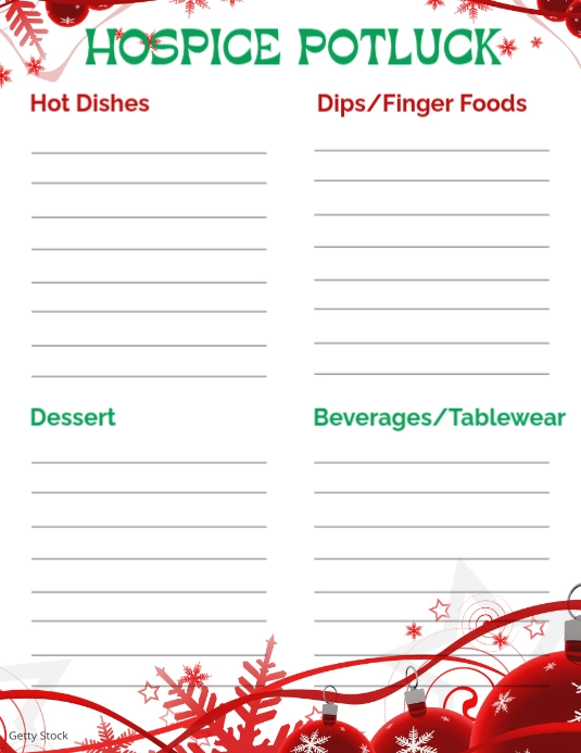 Modèle Potluck list Flyer US Letter | PosterMyWall