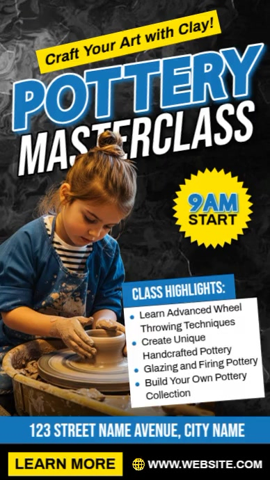 Copy of Pottery Master Class | PosterMyWall
