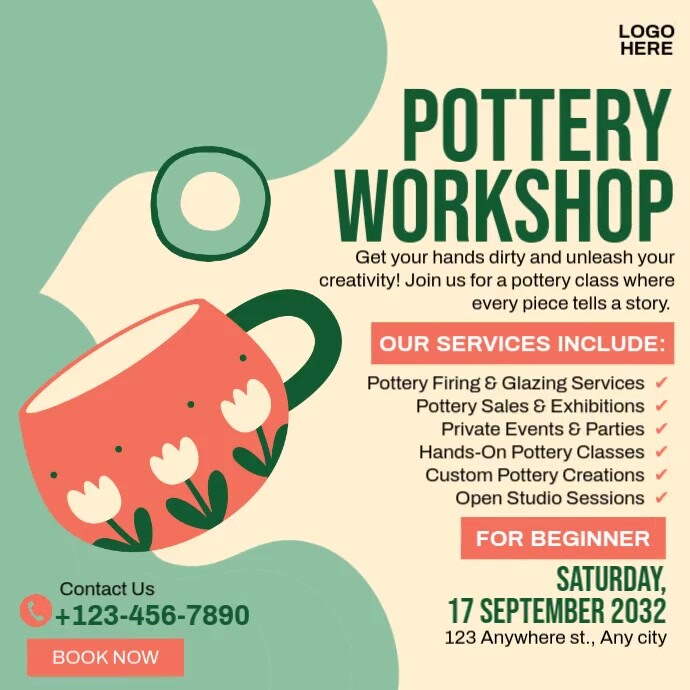 Pottery Workshop Ads Template | PosterMyWall
