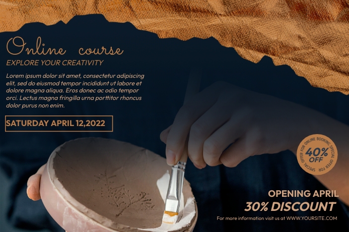 Copy of Pottery Workshop Online Class Poster Ads | PosterMyWall