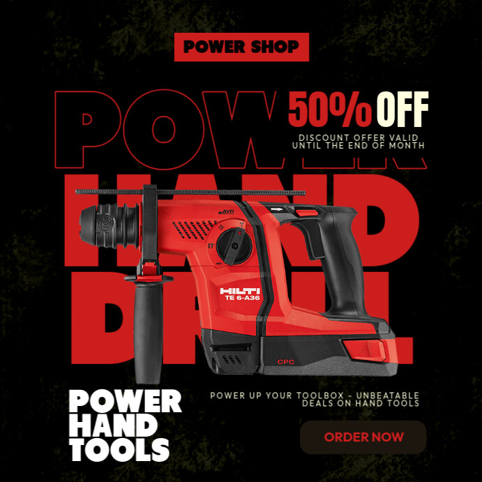 Copy of Power Hand Drill | PosterMyWall